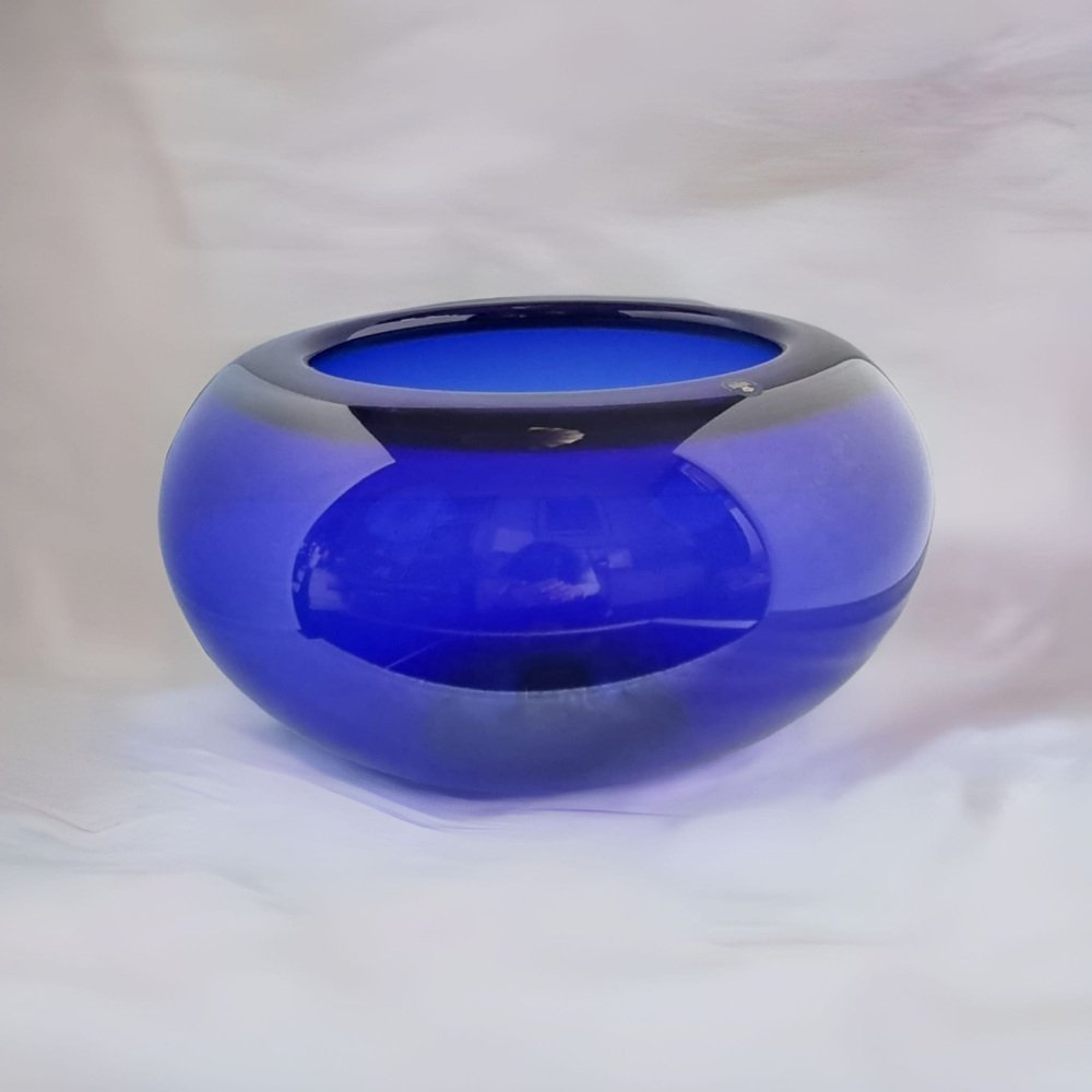 Large Cobalt Blue Crystal Bowl by Per Lütken for Royal Copenhagen ...