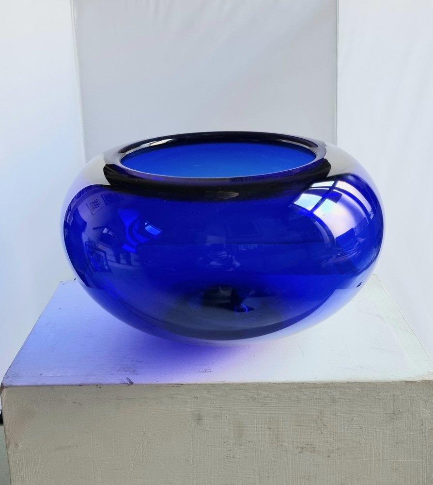Large Cobalt Blue Crystal Bowl by Per Lütken for Royal Copenhagen ...