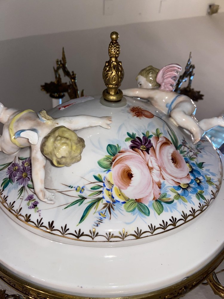 Rococo Gold Bronze & Brass, Porcelain for sale at Pamono