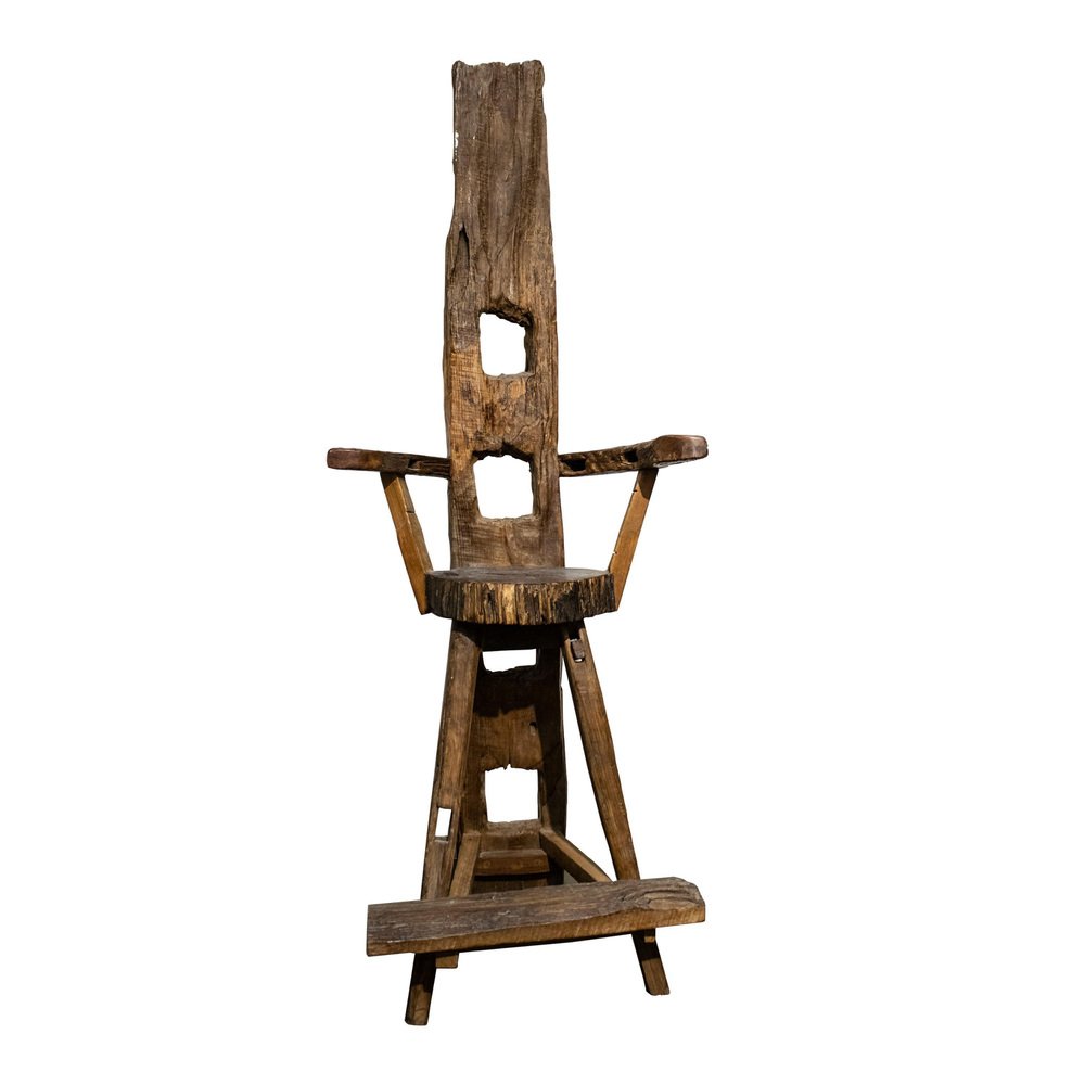 Handcrafted Sculptural Wooden Throne, Germany, 1920s for sale at Pamono