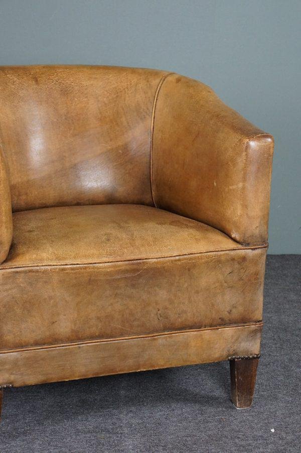 Light Tan Leather Armchair for sale at Pamono
