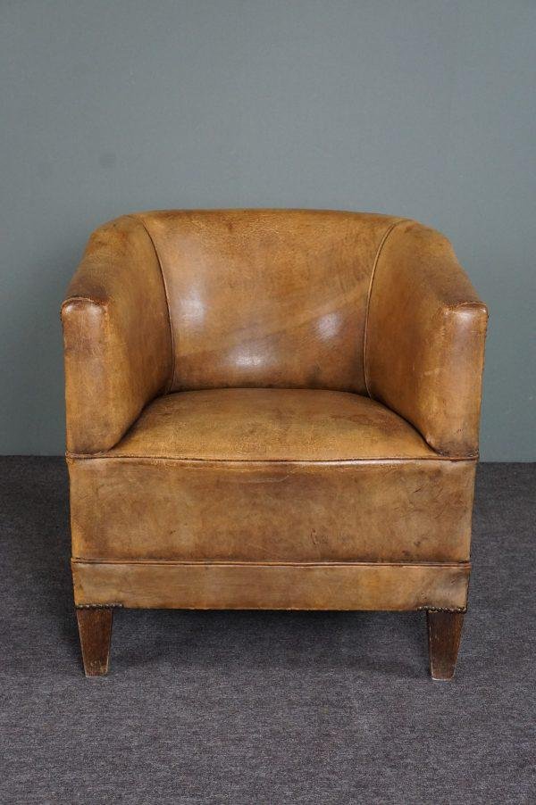 Light Tan Leather Armchair for sale at Pamono