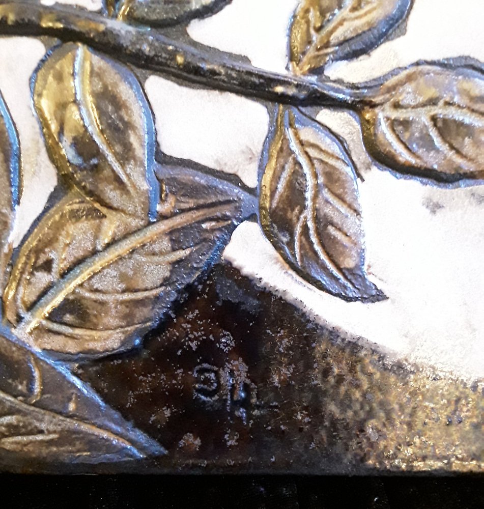 Vintage Ceramic Mural Plate with Rose Motif, 1980s for sale at Pamono