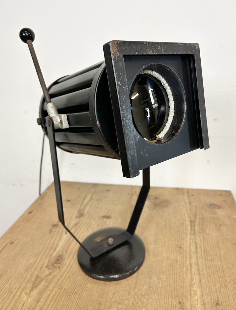 Vintage Black Theatre Spotlight Table Lamp, 1960s for sale at Pamono