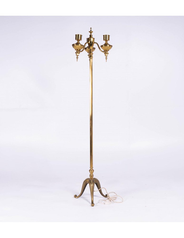 Lamp with Three Bulbs in Brass for sale at Pamono