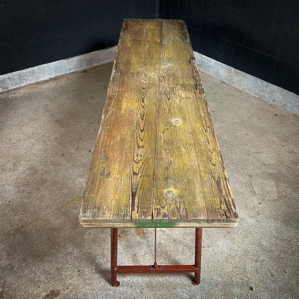Vintage Industrial Folding Table for sale at Pamono