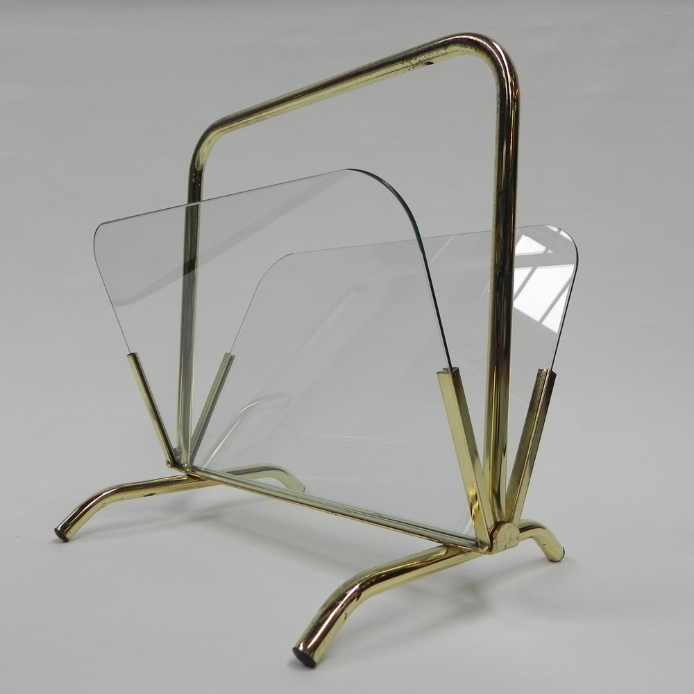 Vintage Hollywood Regency Magazine Rack, 1970s for sale at Pamono