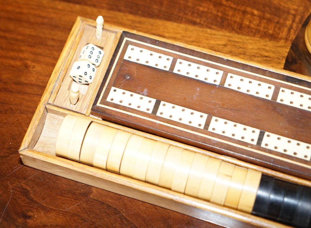 Victorian Oak Games Compendium from Royal Crown for sale at Pamono
