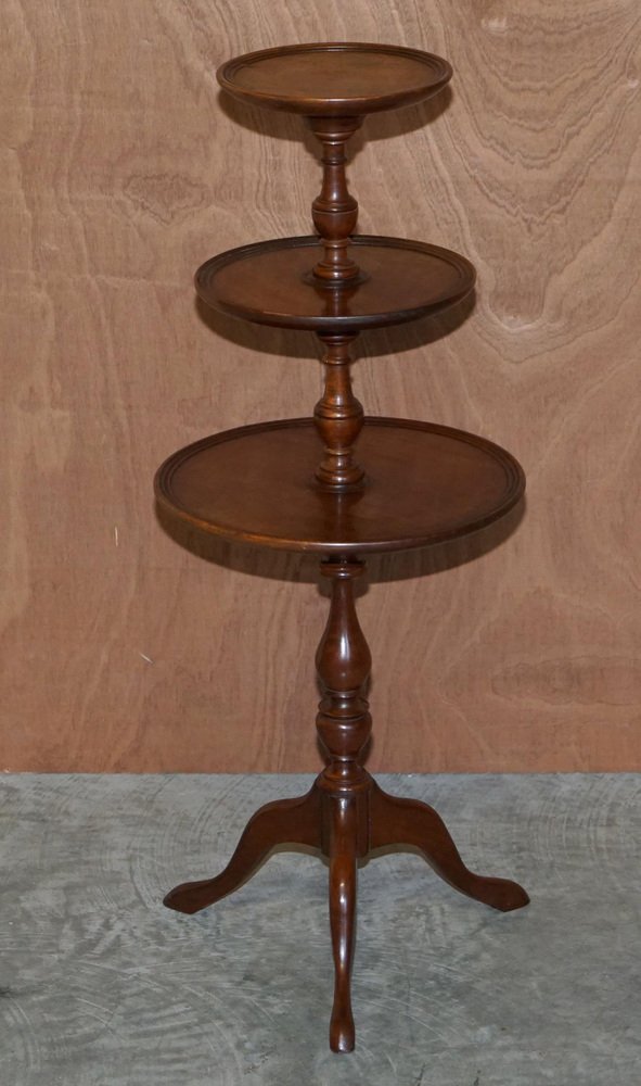 Antique 3-Tiered Side Table in Hardwood for sale at Pamono