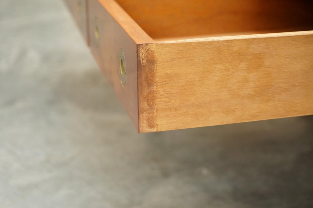 Burr, Yew Wood & Brass Military Campaign 3 Drawer Coffee Table from ...