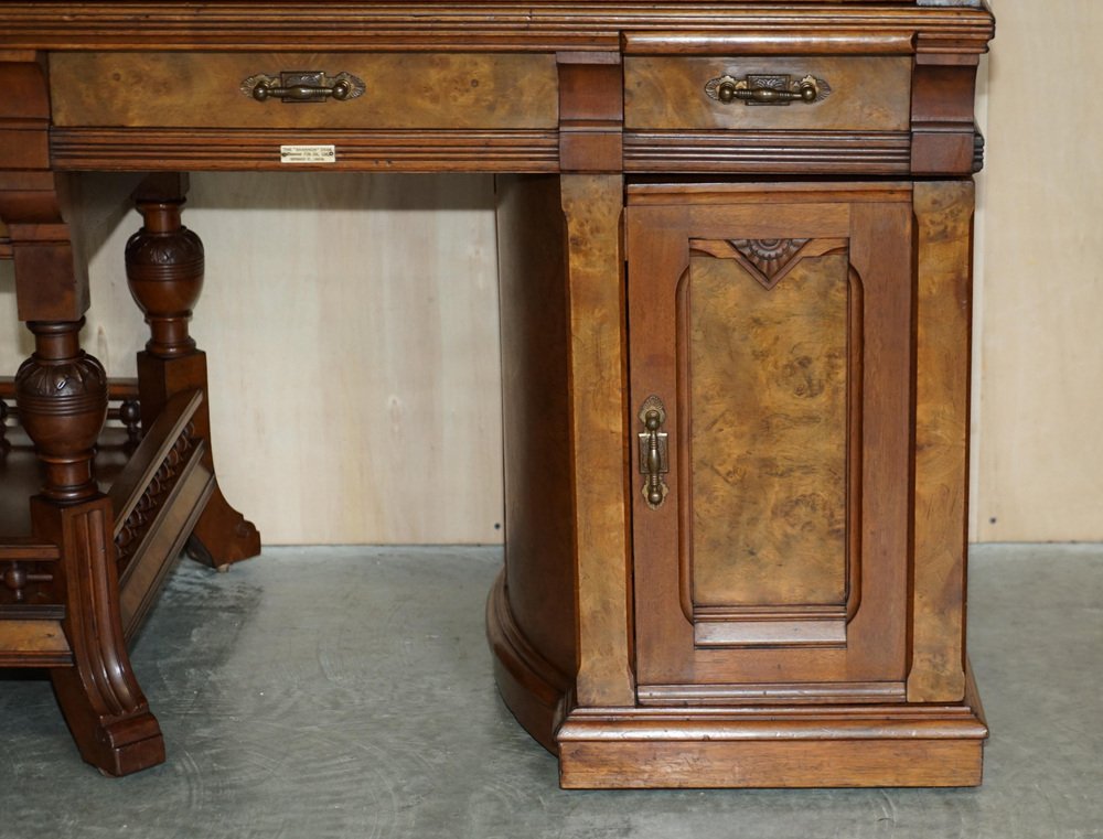 Antique Victorian Walnut Tambour Desk from Shannon File Co., 1880s for ...