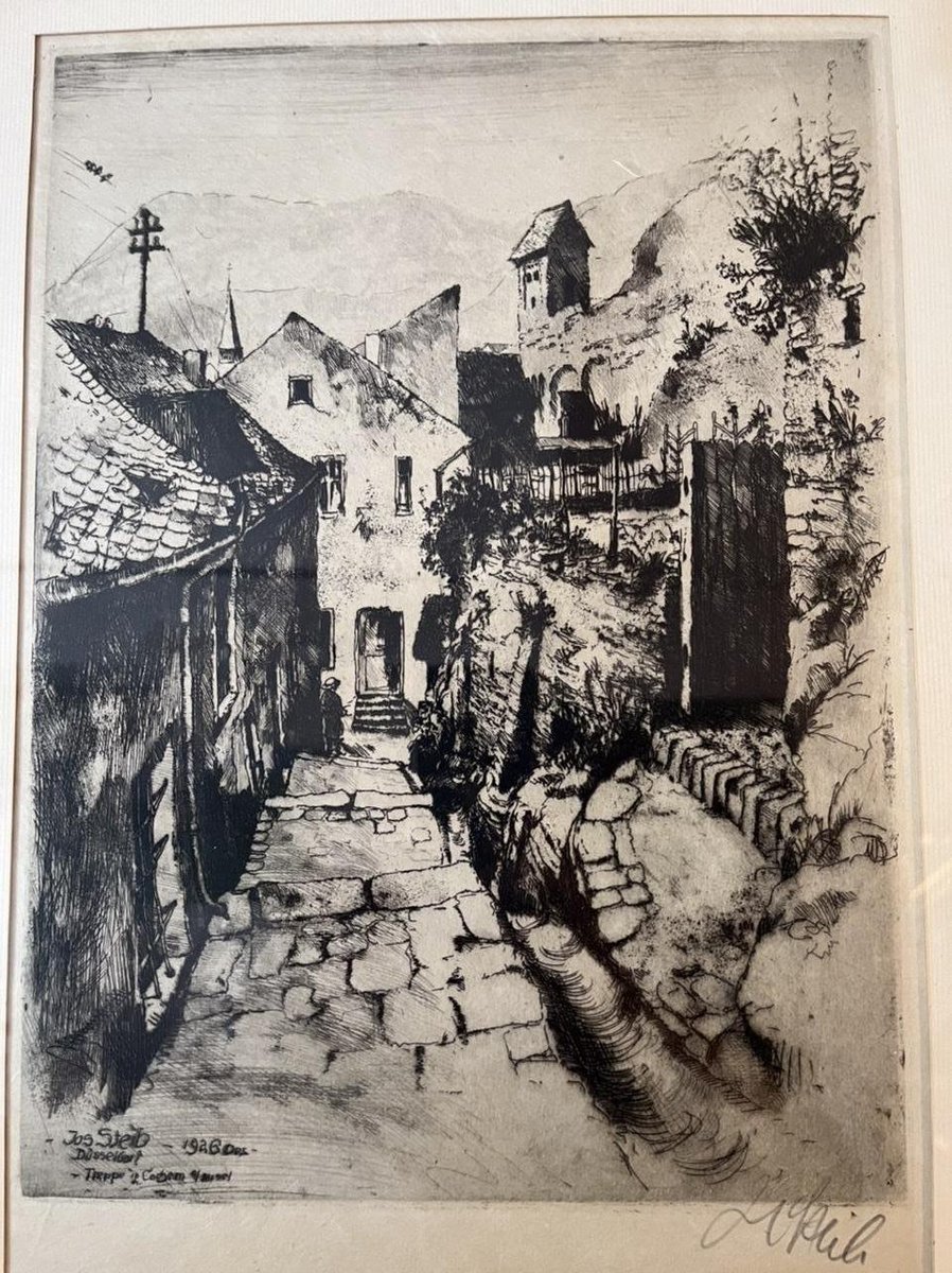 Josef Steib, Treppe in Cochem, 1926, Etching for sale at Pamono