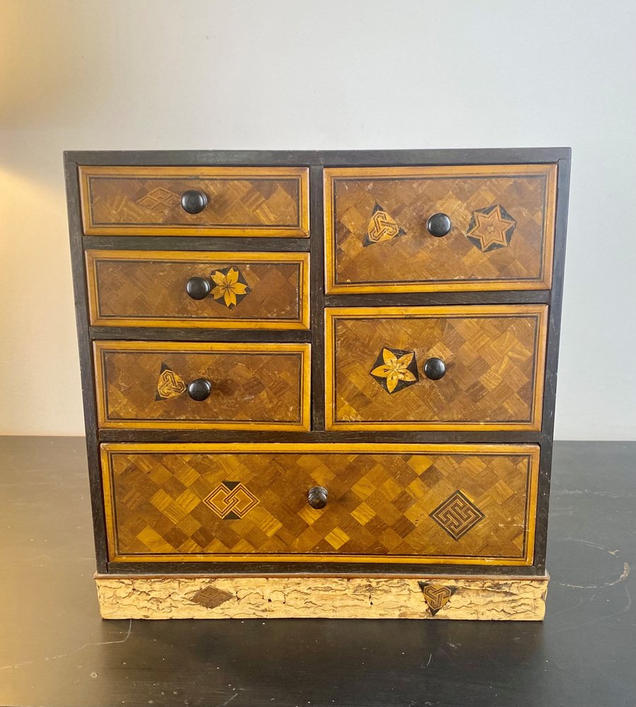 Small 19th Century Japanese Yosegi Zaiku Marquetry Storage Unit for ...