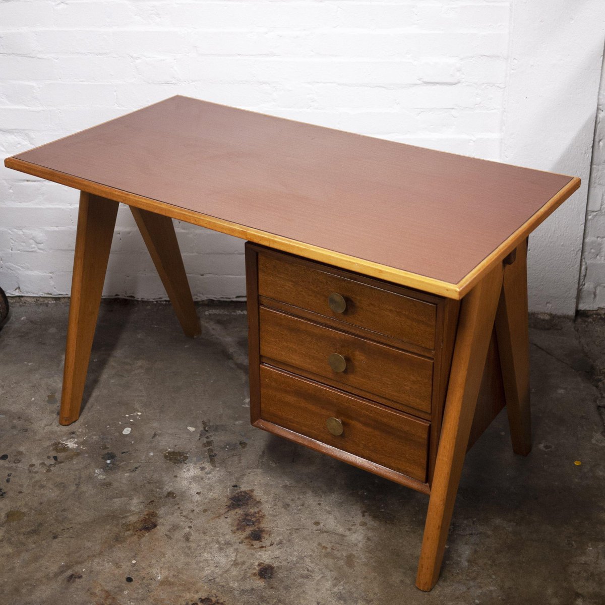 Mid-Century Teak Desk with Formica Top, 1960s for sale at Pamono