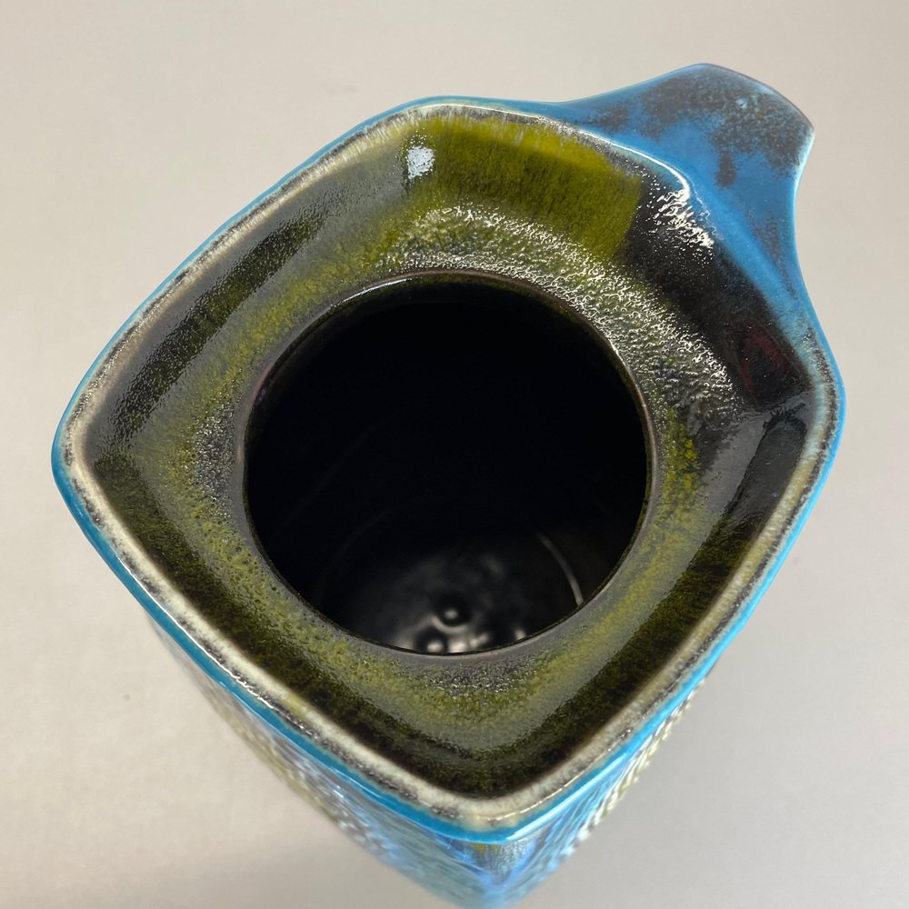 Fat Lava Green & Blue Pottery Vase by Jasba Ceramics, Germany, 1970s ...