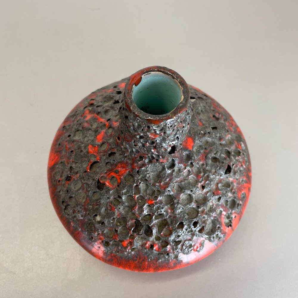 Red Black Ceramic Pottery UFO Vase attributed to Otto Keramik, Germany ...