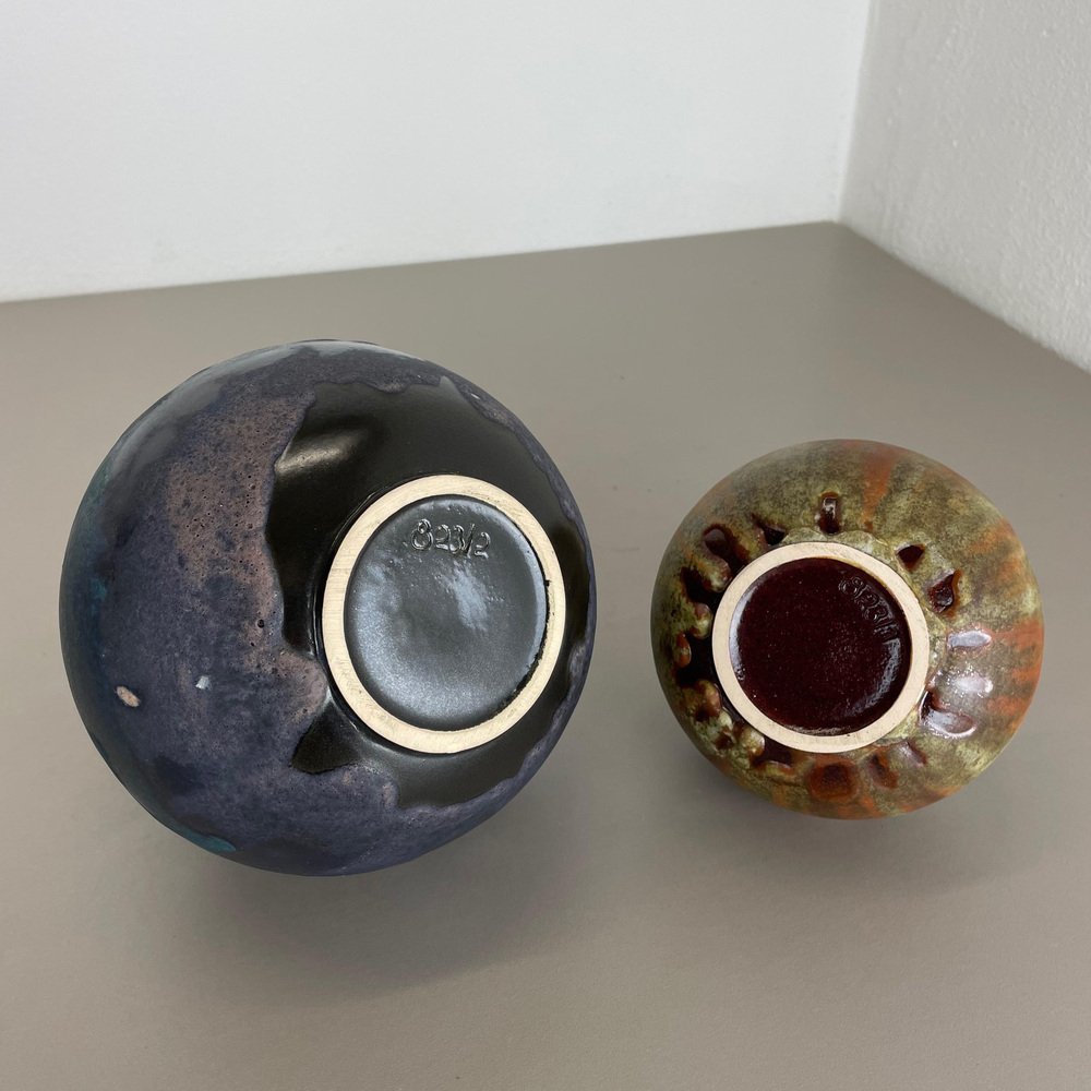 Fat Lava Pottery Vases attributed to Ruscha, Germany, 1960s, Set of 2 ...