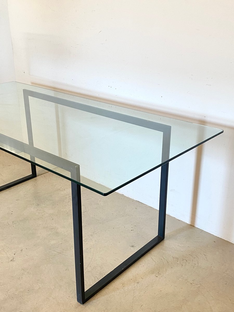 Iron and Glass Dining Table, 1990s for sale at Pamono