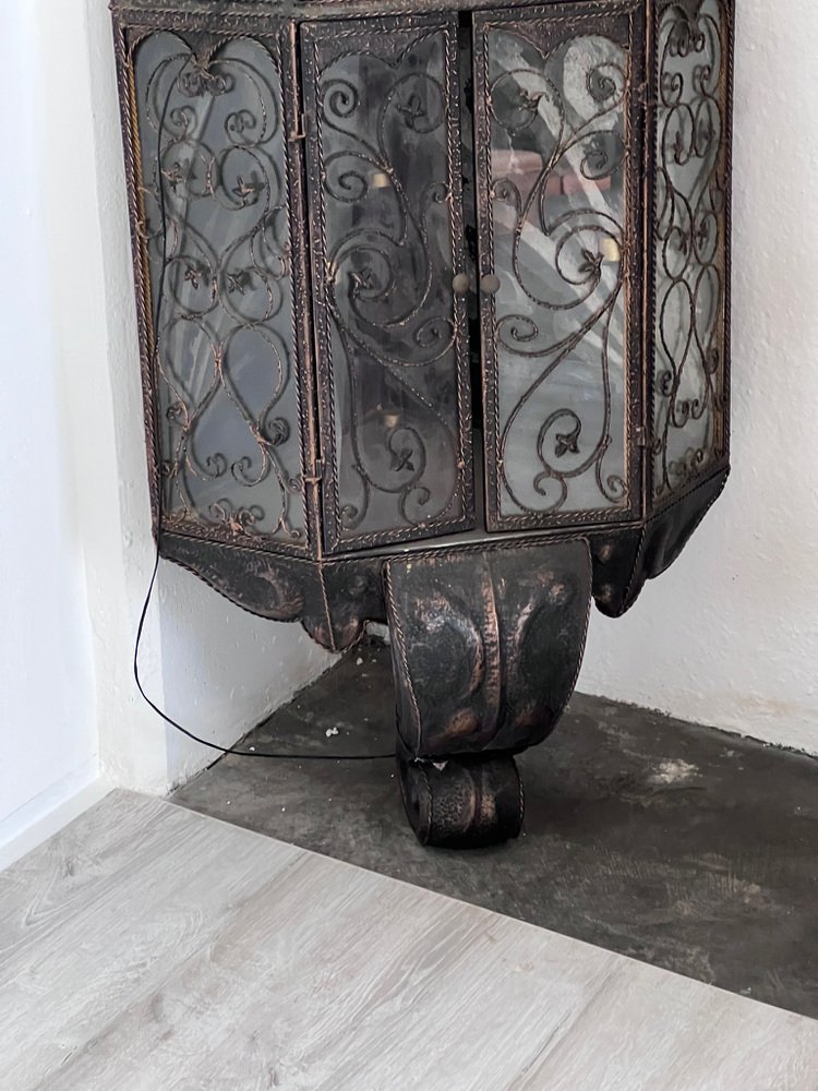 Vintage Corner Unit in Wrought Iron, 1950s for sale at Pamono