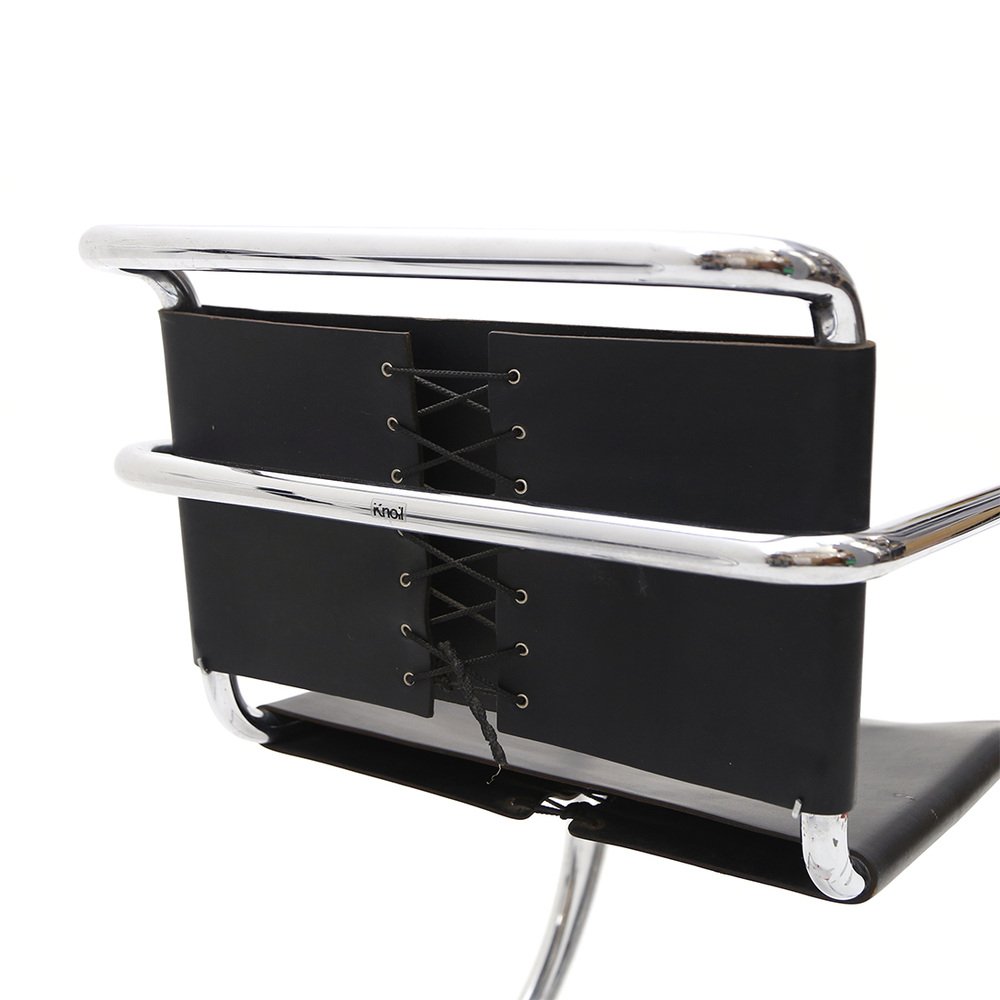 MR Chairs with Armrests by Ludwig Mies Van Der Rohe for Knoll, 1980s, Set of 4 for sale at Pamono