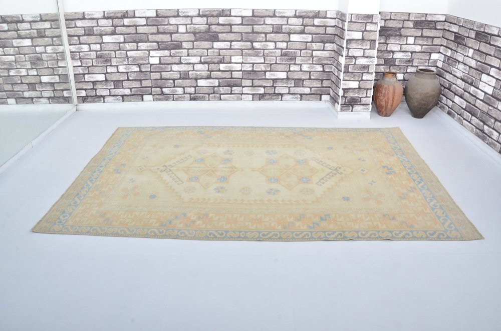 Turkish Bohemian Blonde Color Rug for sale at Pamono