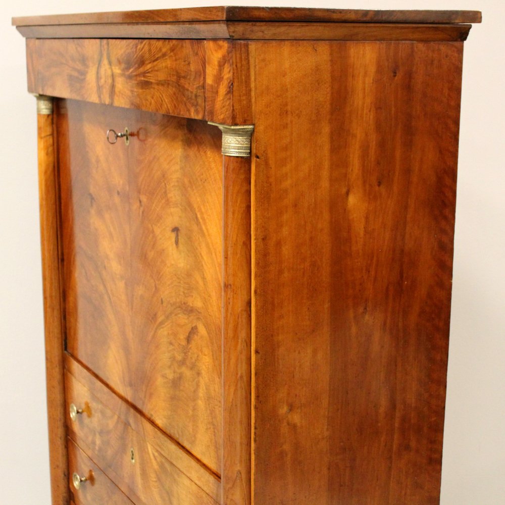 19th Century Empire Walnut Secretary for sale at Pamono