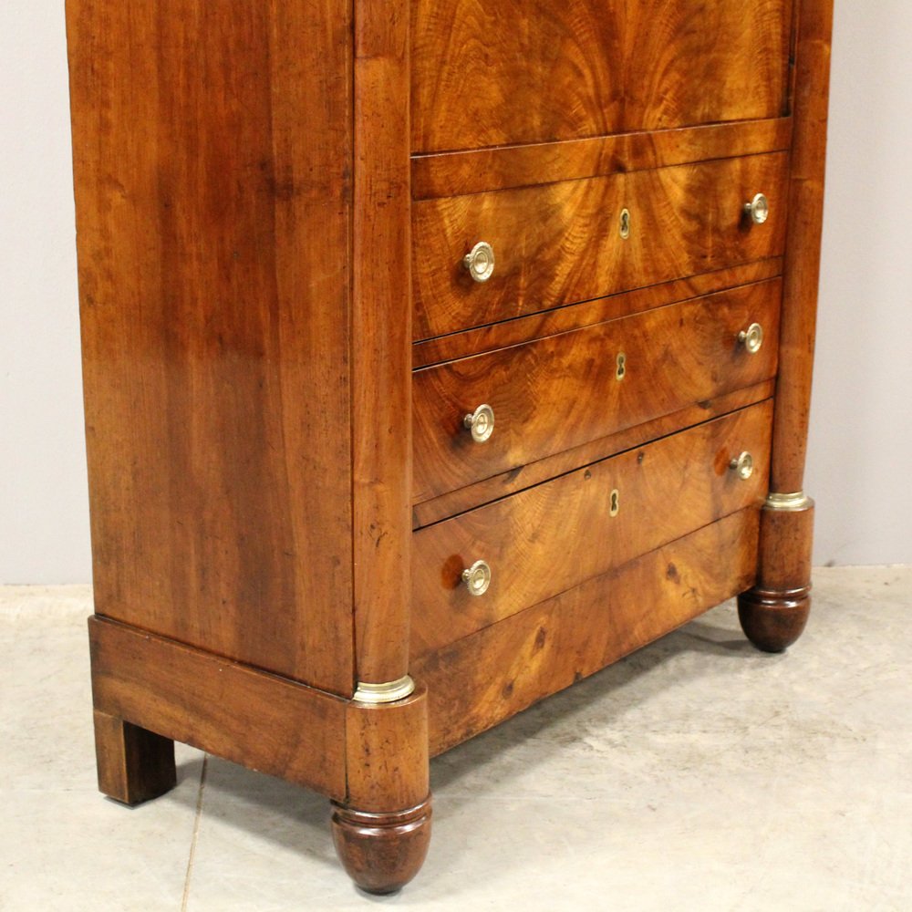 19th Century Empire Walnut Secretary for sale at Pamono