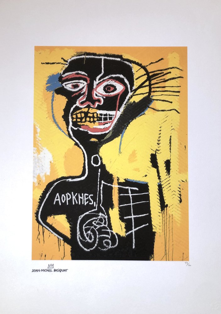 Jean Michel Basquiat, Self-Portrait, 1980s, Silk-Screen for sale at Pamono