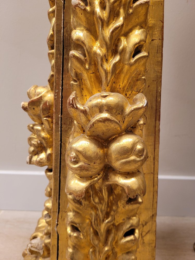 Baroque Altar Stipe or Pedestal in Carved and Gilded Wood, 17th-18th ...