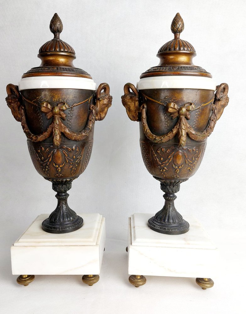 Large Antique Fireplace Clock Set, 1850, Set of 3 for sale at Pamono