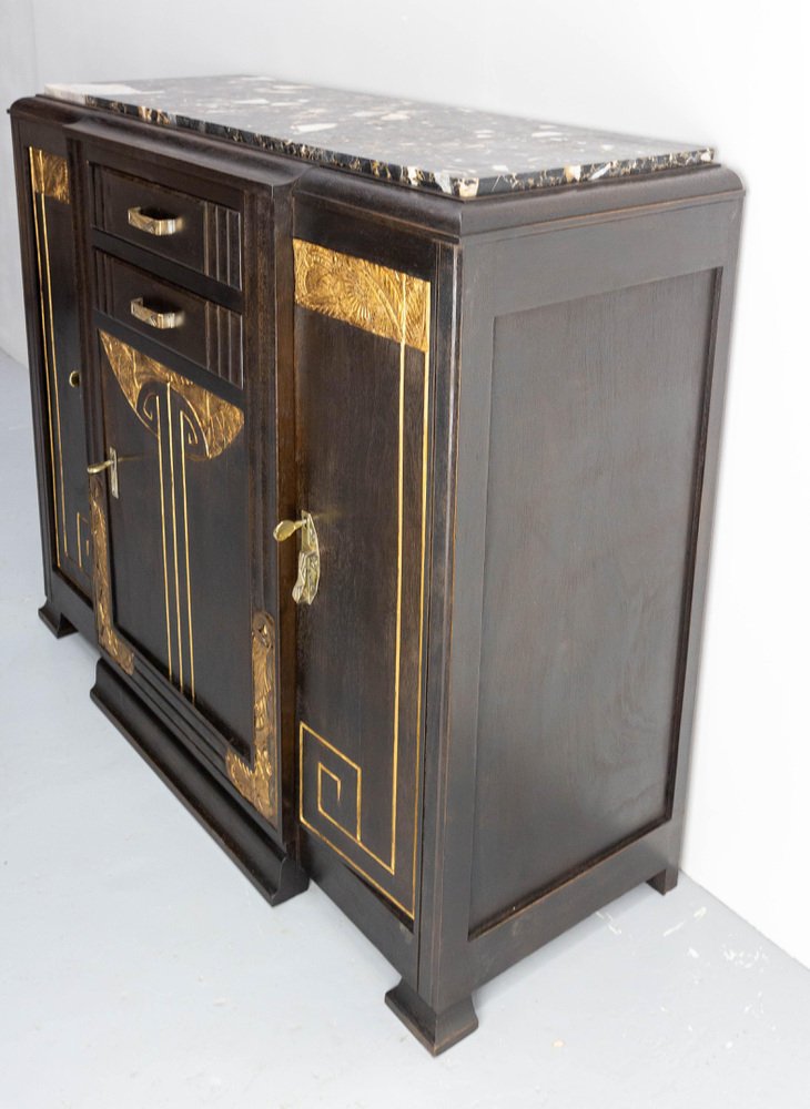 Bemaltes französisches Art Deco Buffet aus Iko Marmor, 1930er bei ...