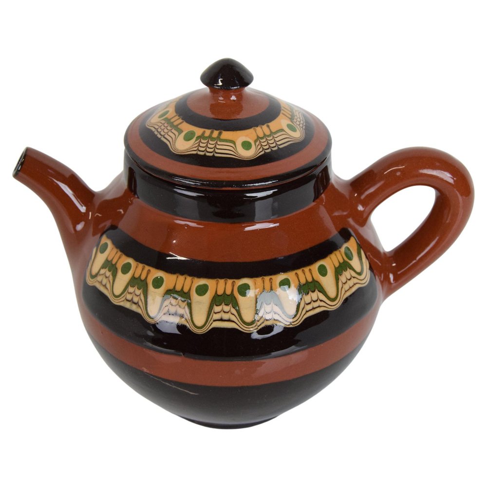 Mid-Century Hand-Painted and Glazed Ceramic Pot, 1960s for sale at Pamono