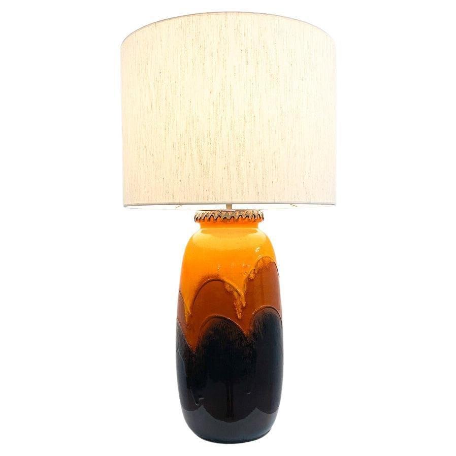 Orange Ceramic Table Lamp, Germany, 1970s for sale at Pamono