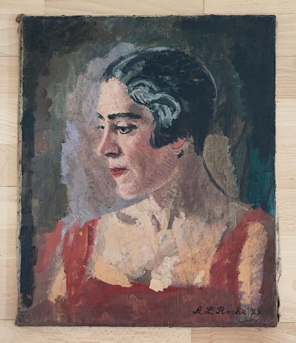 Alexis Louis Roche, Portrait de Femme, Coiffure des Années 20, 1929 ...