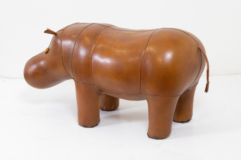 Leather Hippo by Dimitri Omersa, 1960s for sale at Pamono