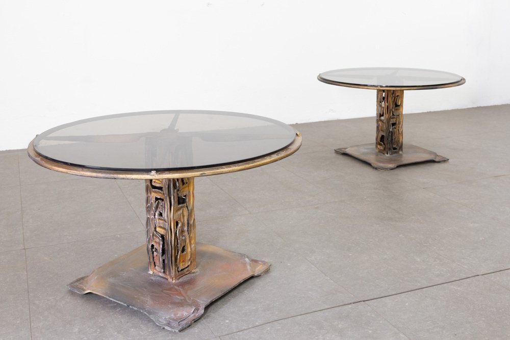 Brutalist Tables, 1970s, Set of 2 for sale at Pamono