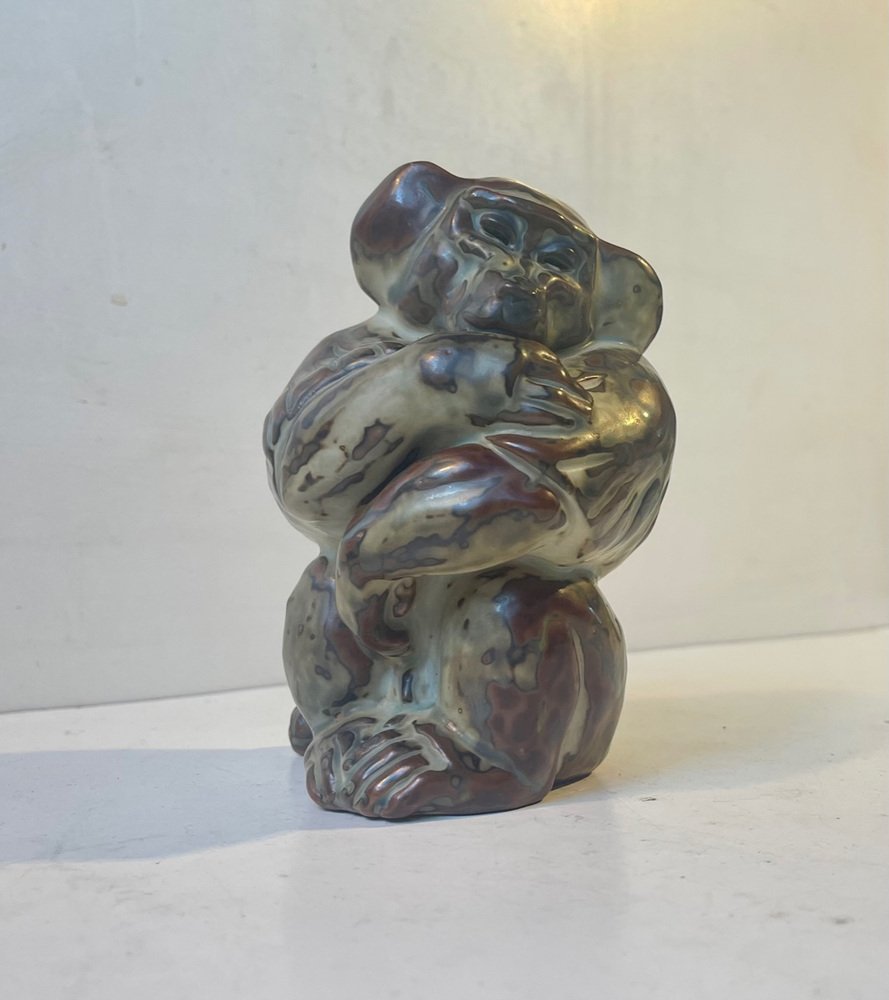 Glazed Stoneware Monkey by Knud Kyhn for Royal Copenhagen, 1950s for ...