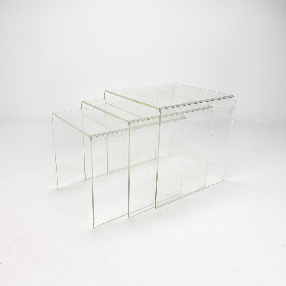 Vintage Satztische aus Acryl, 1970er, 3er Set bei Pamono kaufen