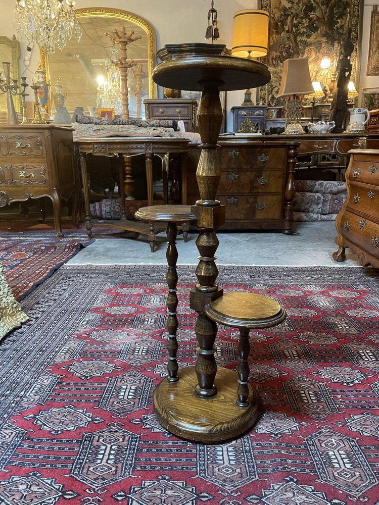 Oak 3-Tier Plant Stand, 1940s for sale at Pamono