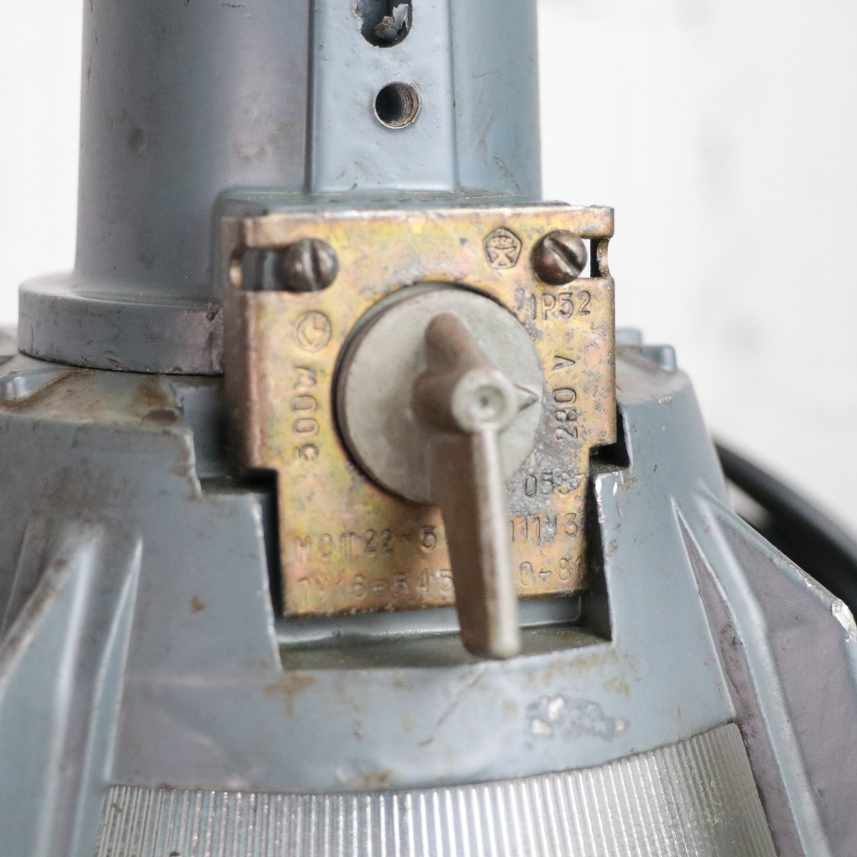 Large Industrial Green Ceiling Light, 1960s for sale at Pamono