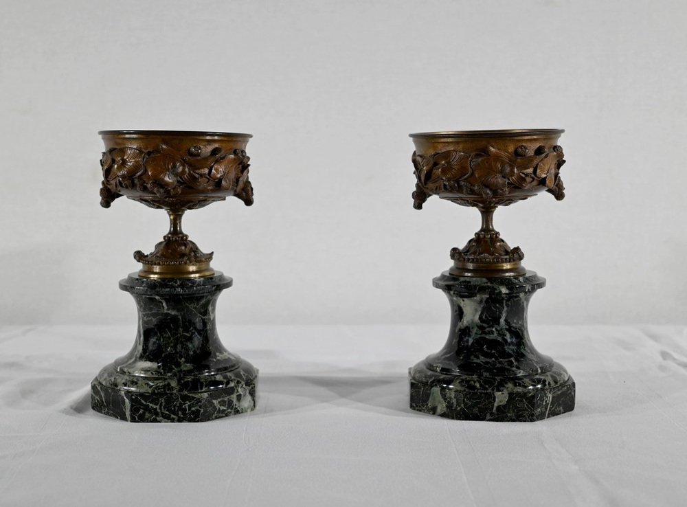 Late 19th Century Bronze and Marble Cups, Set of 2 for sale at Pamono
