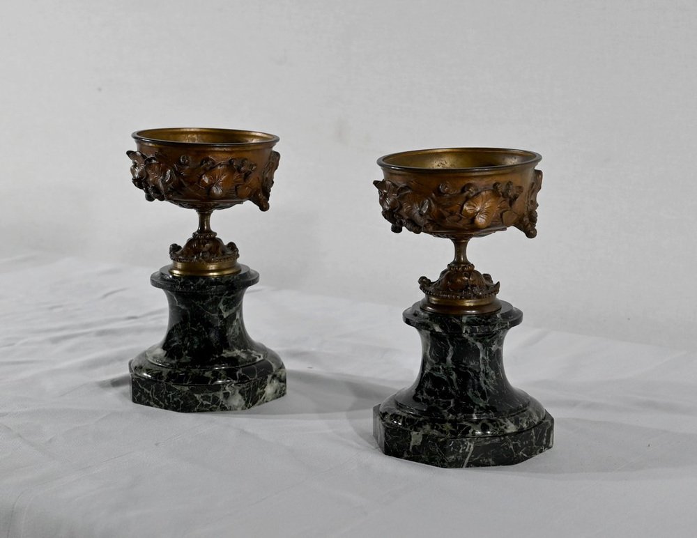 Late 19th Century Bronze and Marble Cups, Set of 2 for sale at Pamono