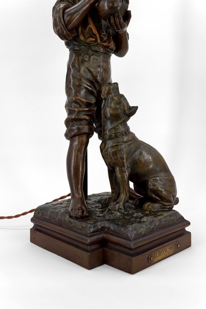 Art Nouveau The Good Soup Lamp by Victor Rousseau, 1900s for sale at Pamono