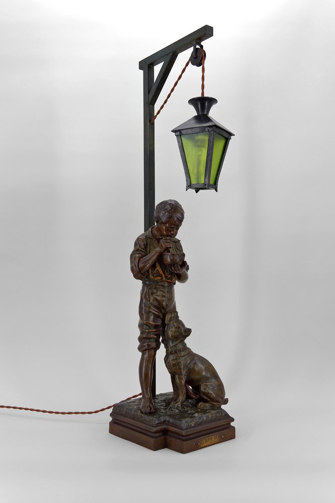Art Nouveau The Good Soup Lamp by Victor Rousseau, 1900s for sale at Pamono
