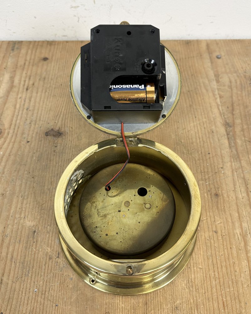 Vintage German Brass Ships Clock from Kundo, 1970s for sale at Pamono