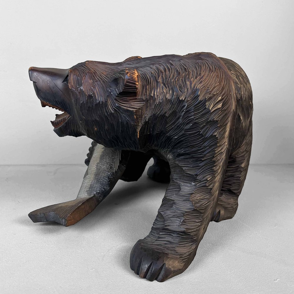 Wooden Hokkaido Kibori Kuma Bear, Japan, 1920s for sale at Pamono