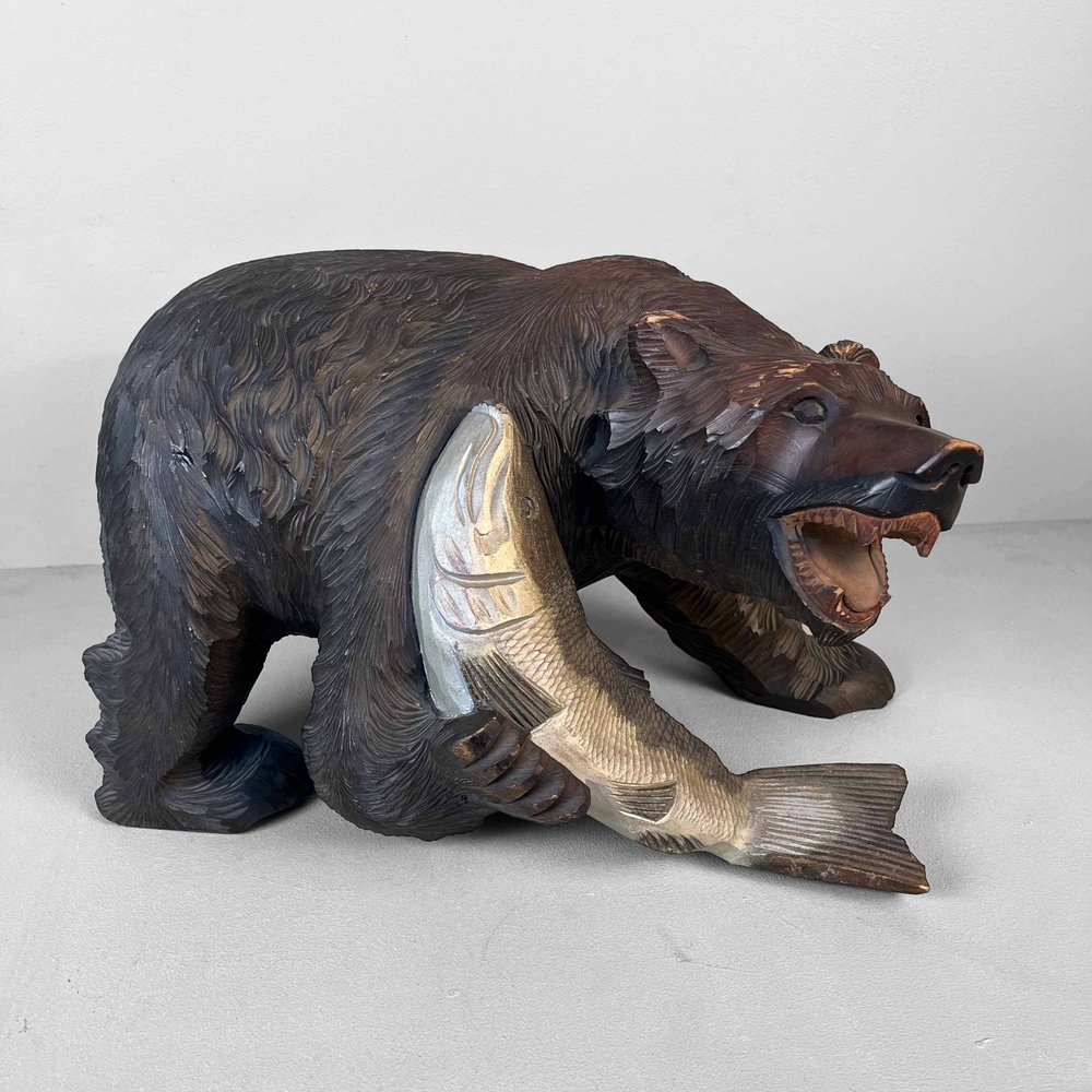 Wooden Hokkaido Kibori Kuma Bear, Japan, 1920s for sale at Pamono