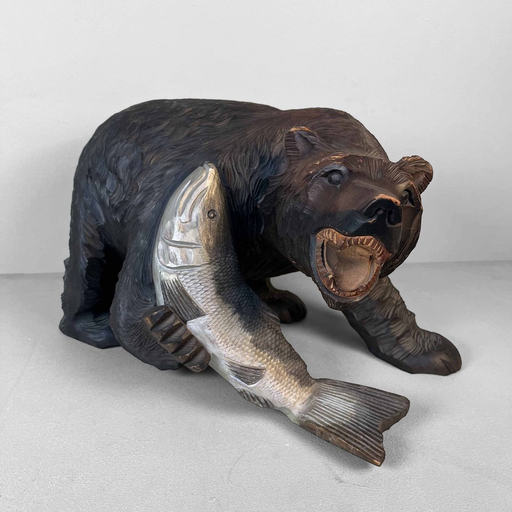 Wooden Hokkaido Kibori Kuma Bear, Japan, 1920s for sale at Pamono