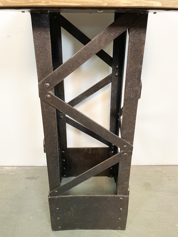 Industrial Riveted Side Table, 1960s for sale at Pamono