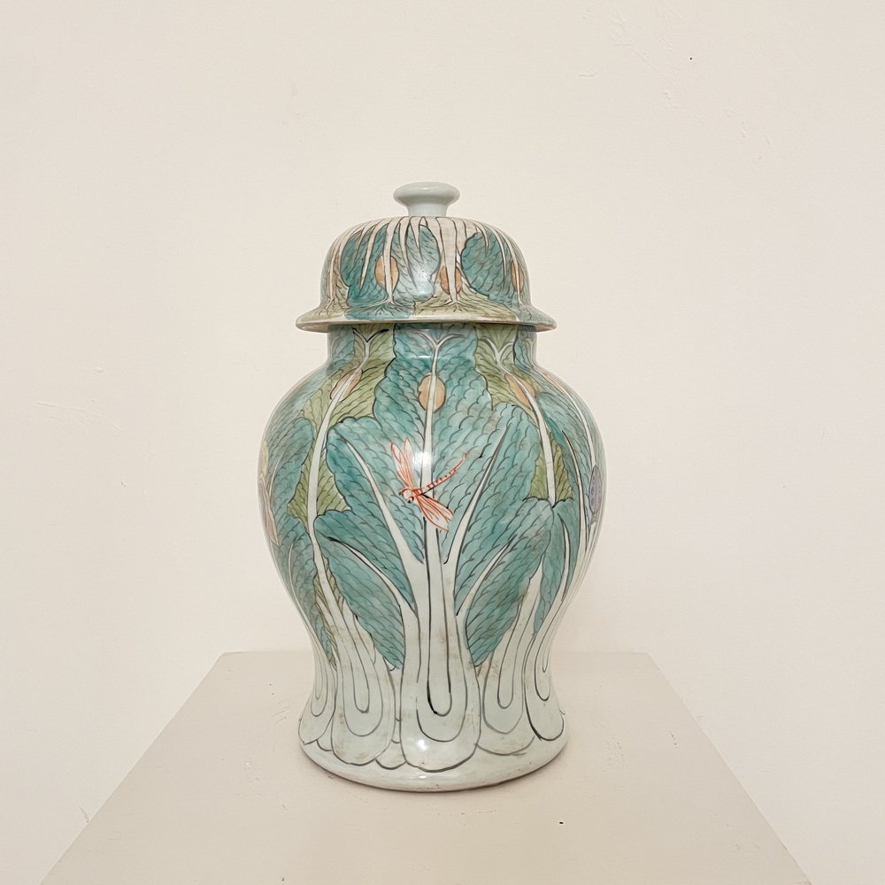 Chinesische Glasierte Vase mit Deckel, 1940er bei Pamono kaufen